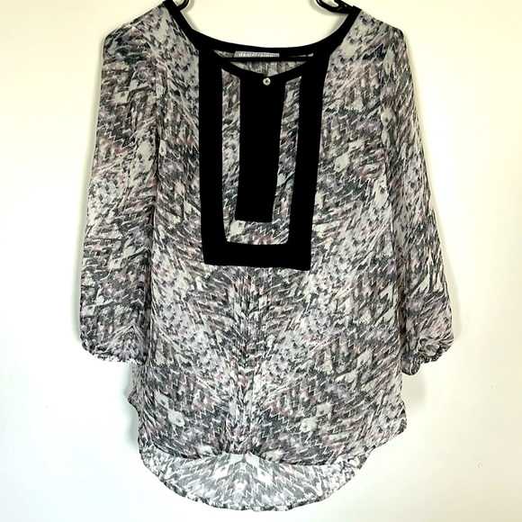 Daniel Rainn | Tops | David Rain Sheer Blouse 34 Length Sleeve Size ...